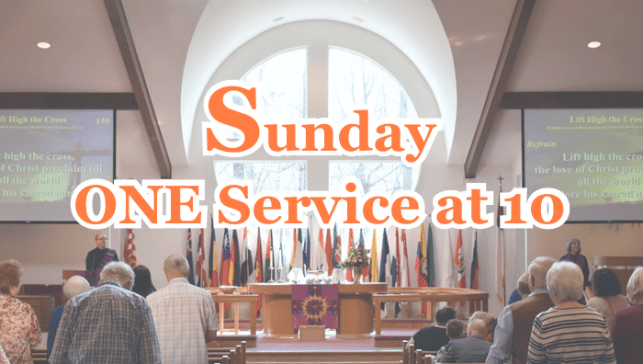 ONE Service on Sunday, July 7 at 10am | News and Views